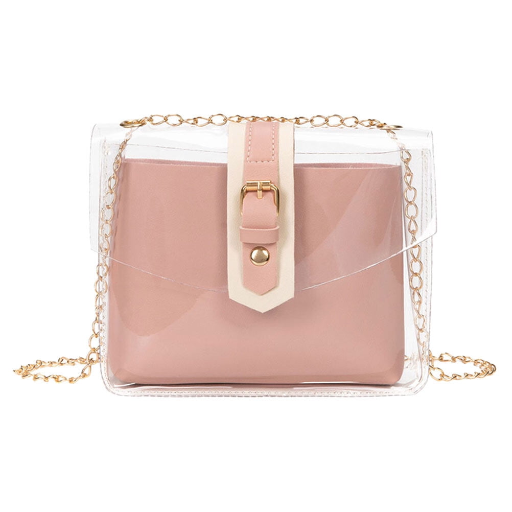 1 Set Transparent PVC Bag Single Shoulder Bag Crossbody Chain Bag ...