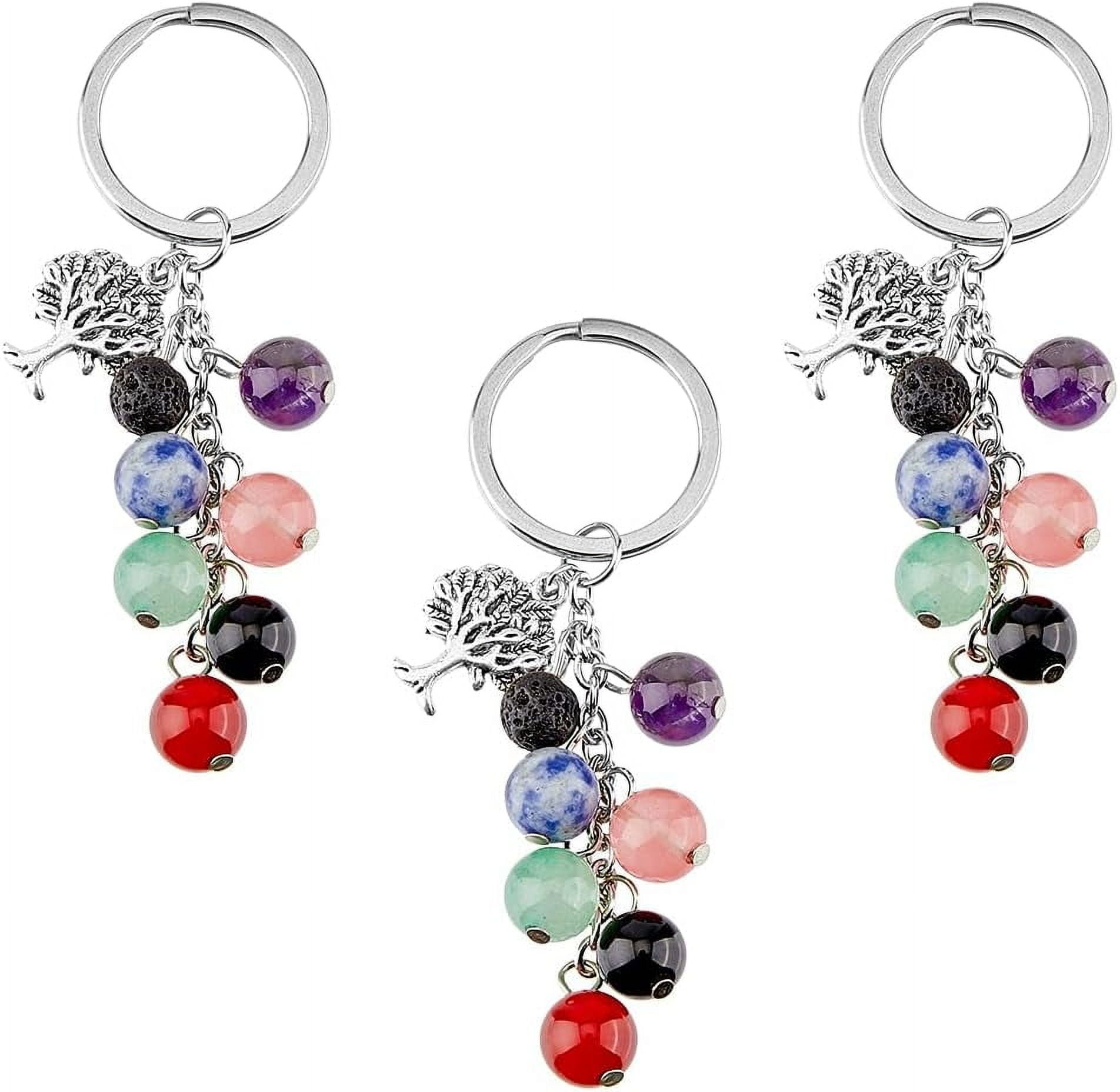 1 Set Tree of Life Keychain Natural & Gemstone Beads & Alloy Charms ...