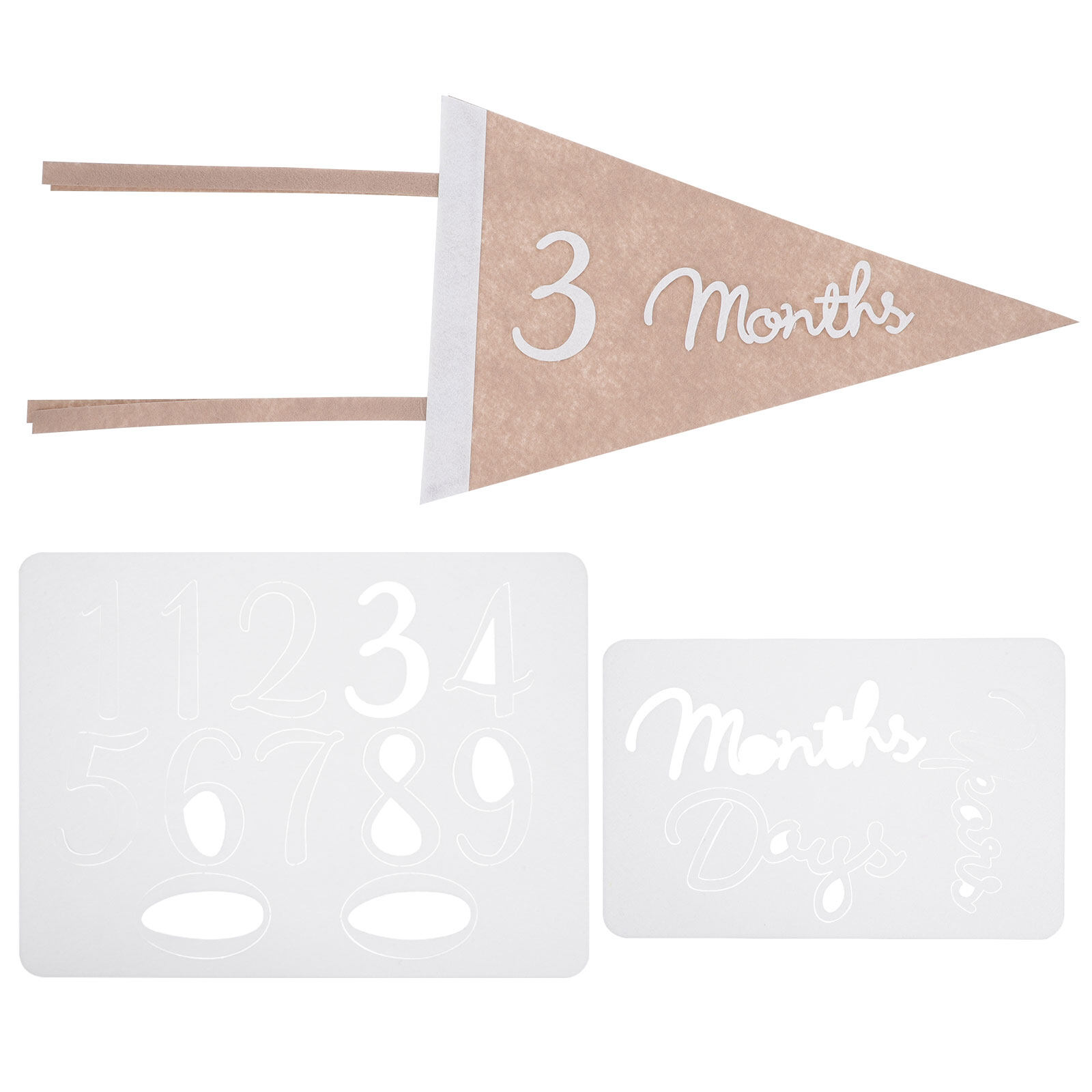 1 Set Triangle Flag Banner Baby Milestone Monthly Sign Triangle Bunting ...
