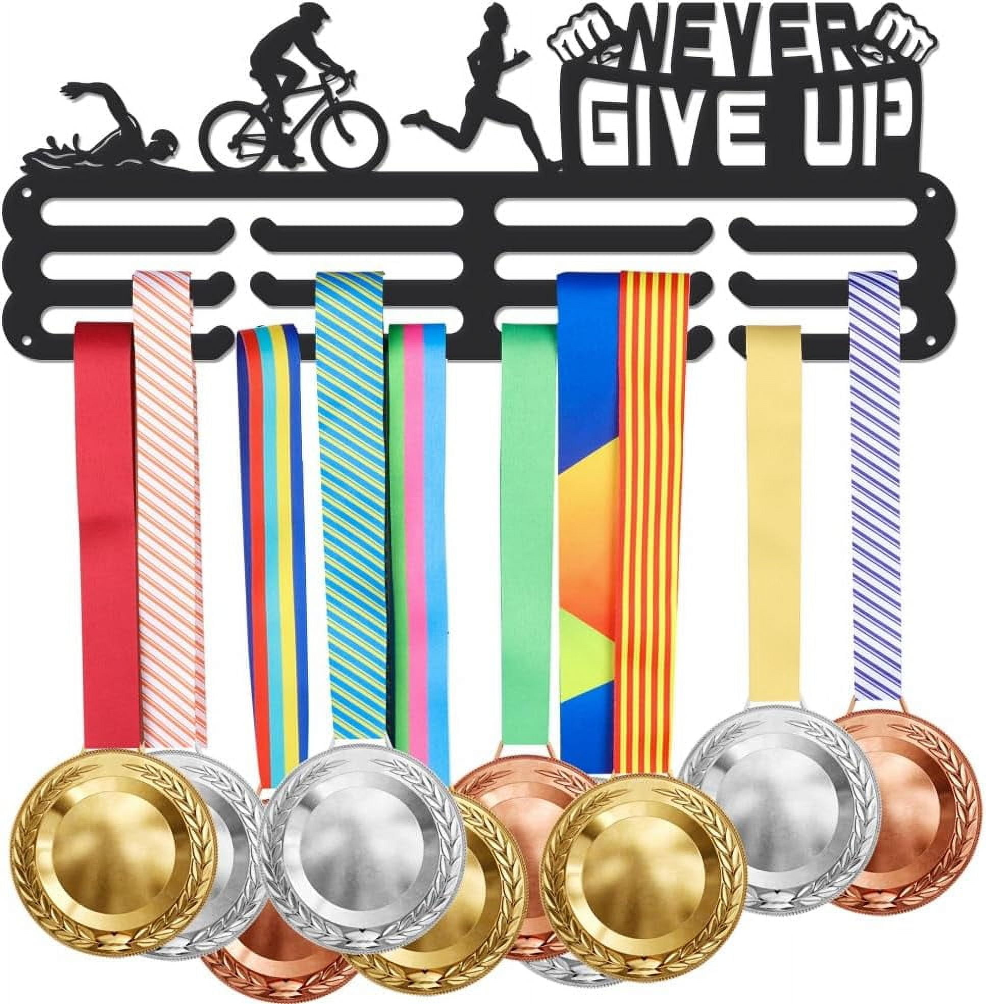 1 Set Triathlon Medal Hanger Display Run Swim Bike Sports Medal Holder ...