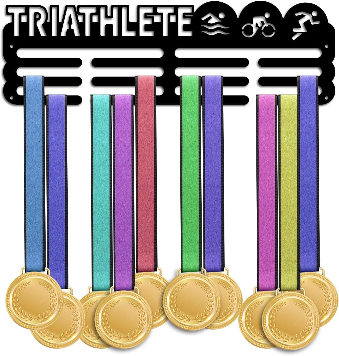 1 Set Triathlon Medal Hanger Holder Trophy Medal Display Rack Hanger ...