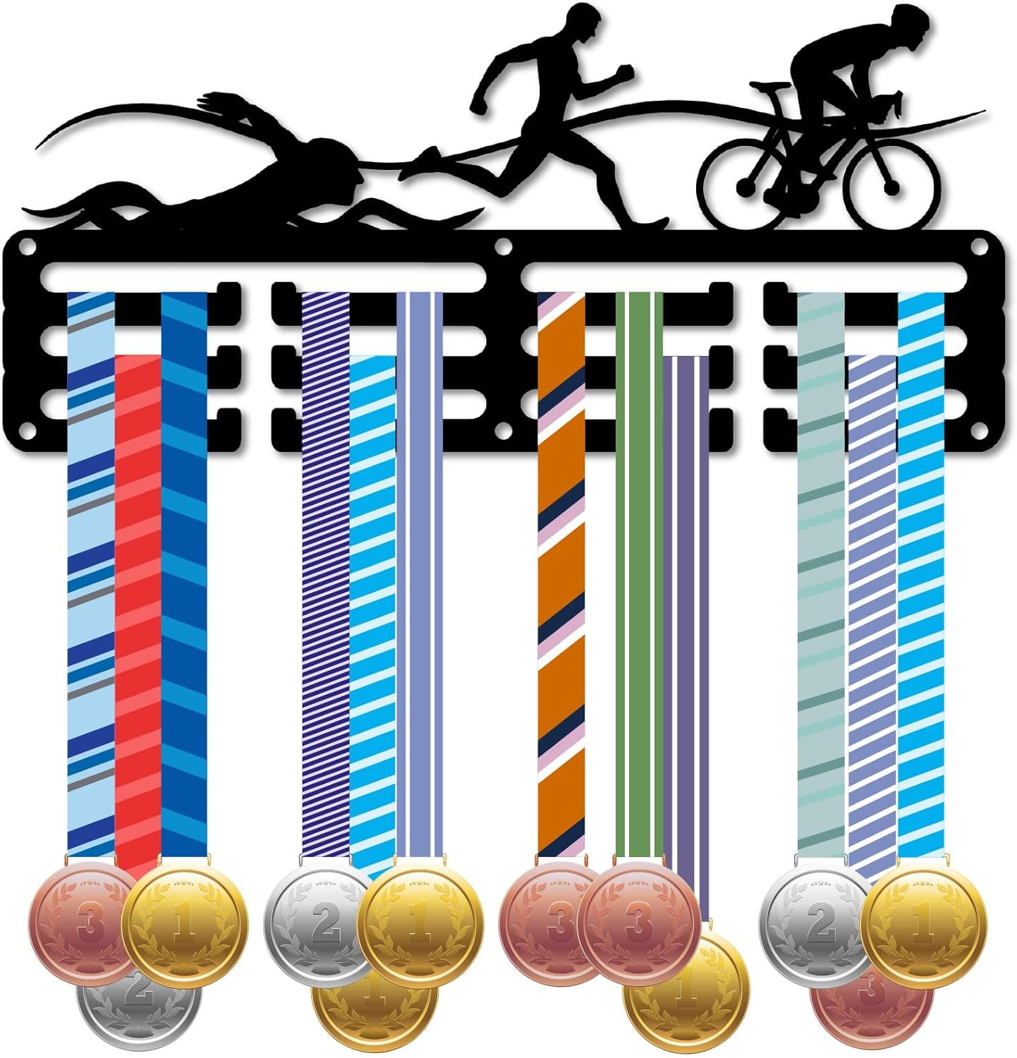 1 Set Triathlon Medal Holder Sports Medal Hanger Display Running ...