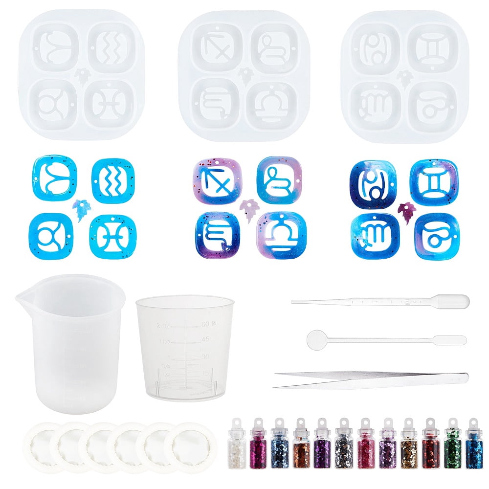 1 Set Twelve Constellations Silicone Molds Kits Measuring Cup ...
