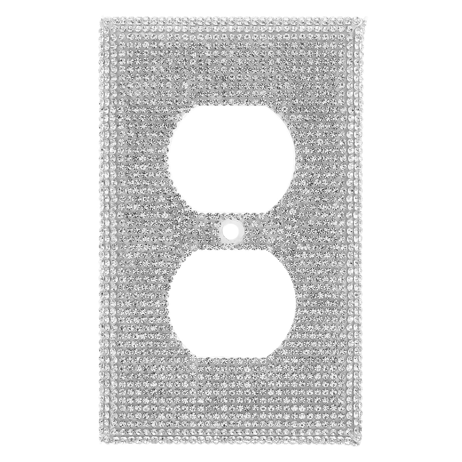 WHAMVOX Silver Decorative Wall Socket Panel with Zircon Diamond Design ...