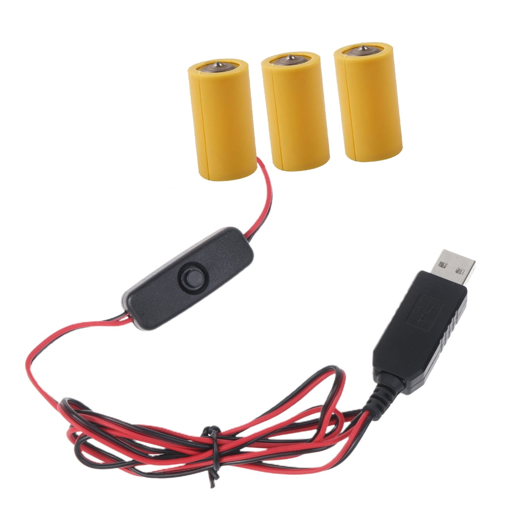 1 Set USB 5V 2A to 4.5V1A LR14 C Battery Elimination Line Power Cable ...