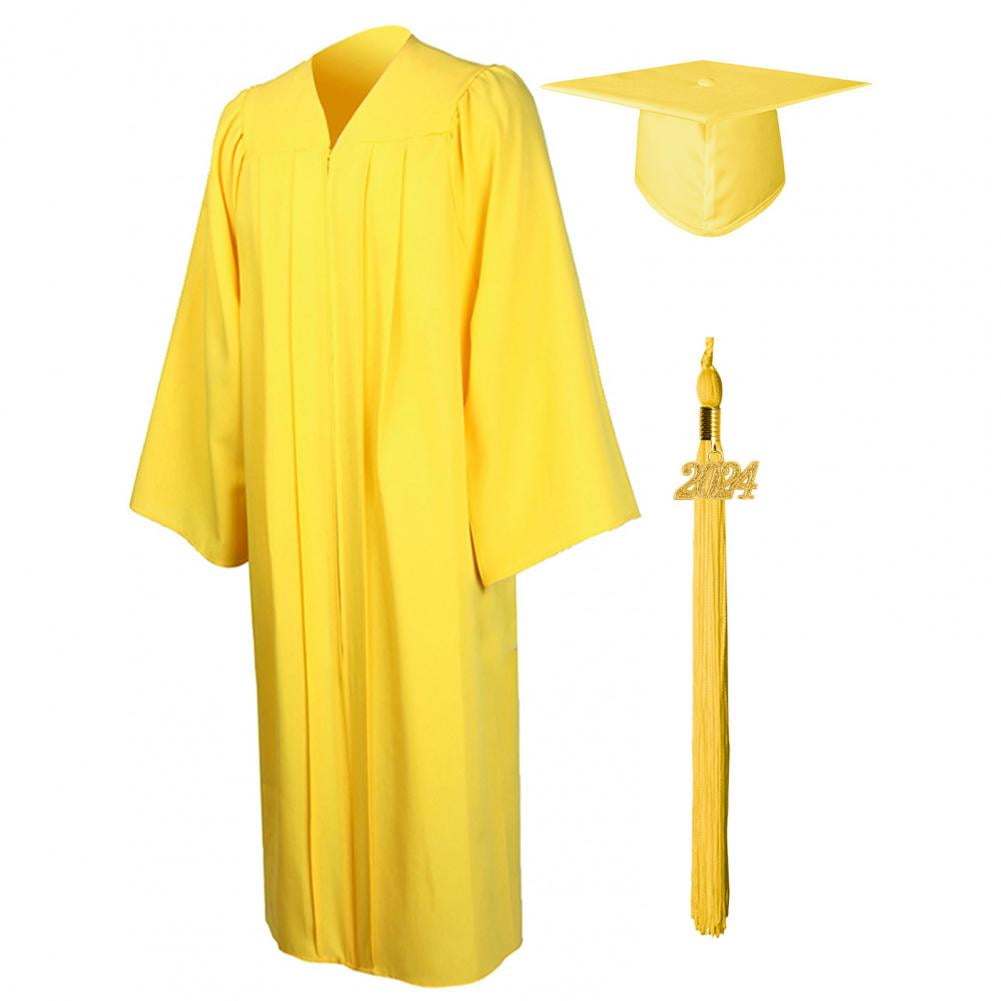 1 Set Unisex Graduation Robe Hat Set Front Zipper Tassel 2024 Year Tag ...