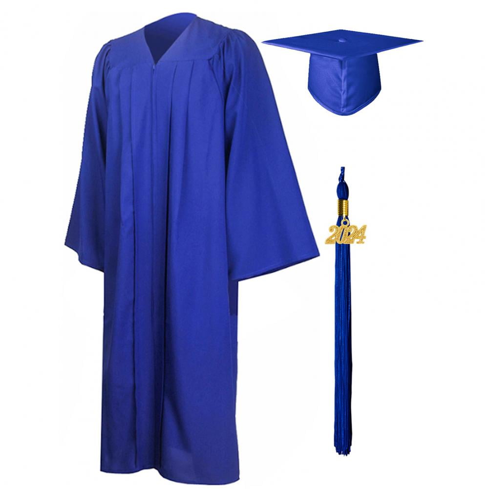 1 Set Unisex Graduation Robe Hat Set Front Zipper Tassel 2024 Year Tag ...