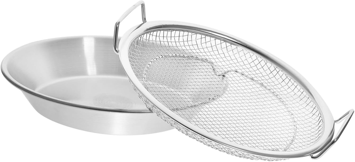 1 Set Vegetable Drainer Fried,9.45In Stainless Steel Grill Pan for ...