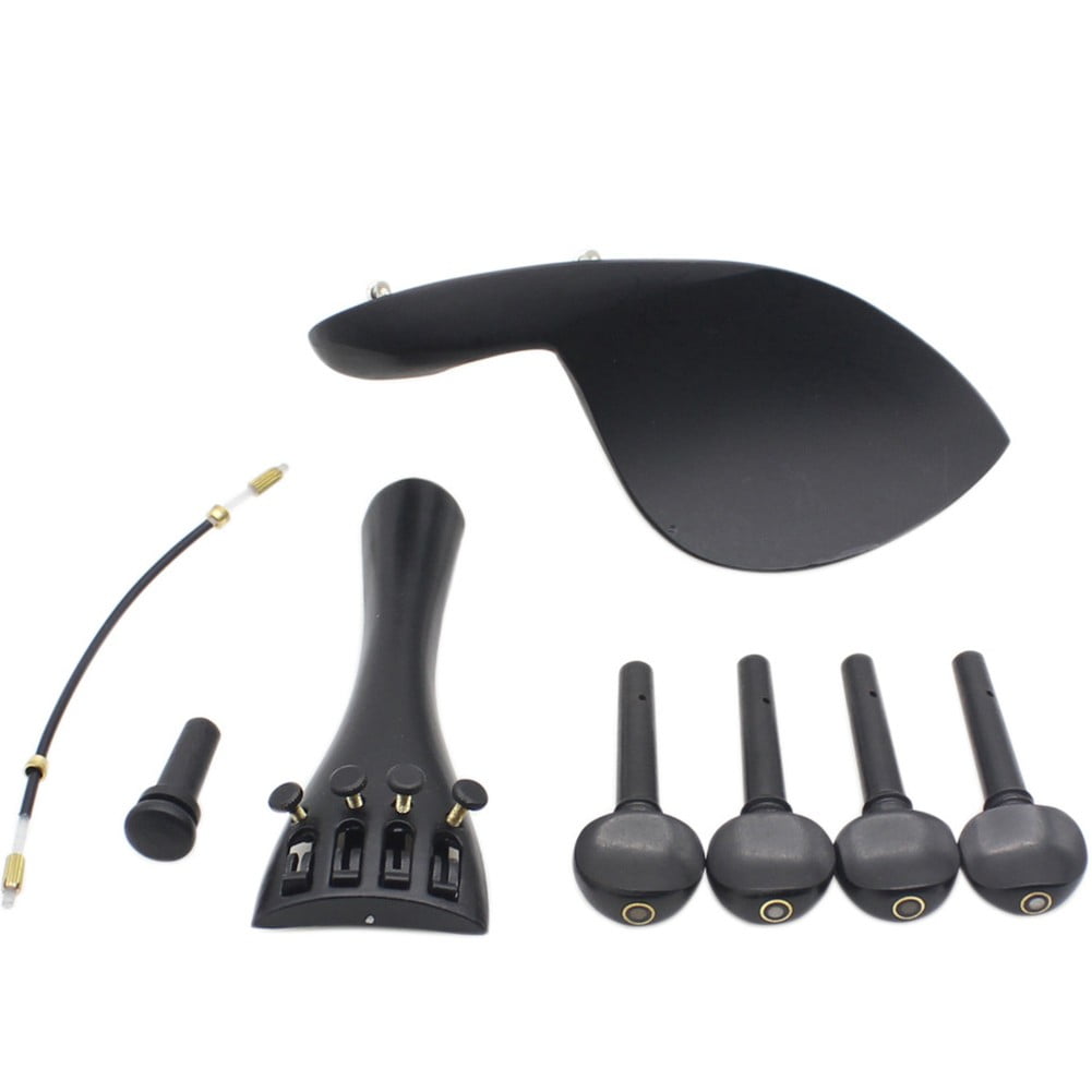 1 Set Violin Parts Ebony Wood Pegs Chinrest Tailpiece Endpin ...