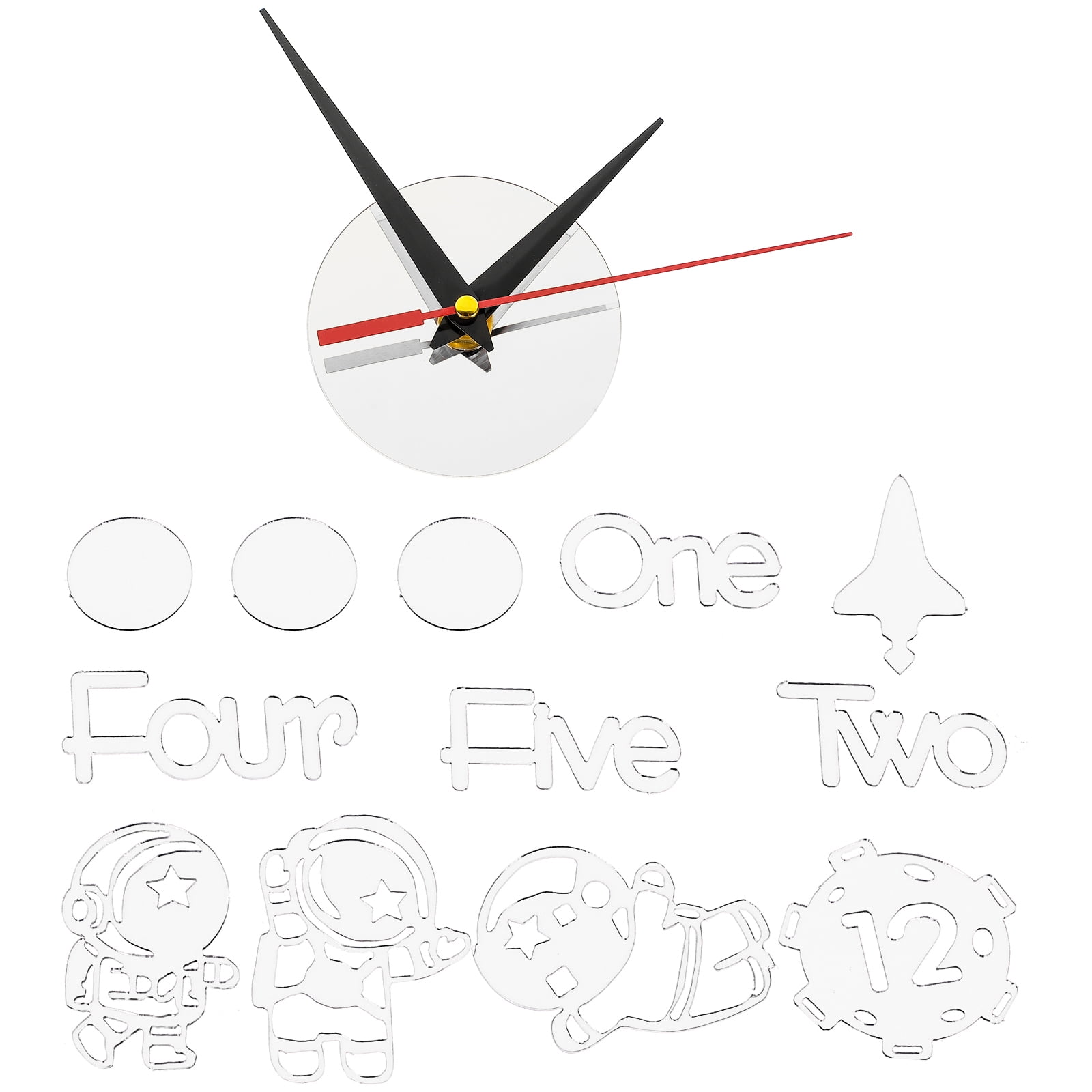 1 Set Wall Clock Bedroom Wall Hanging Clock Spaceman Design Wall Clock Decor
