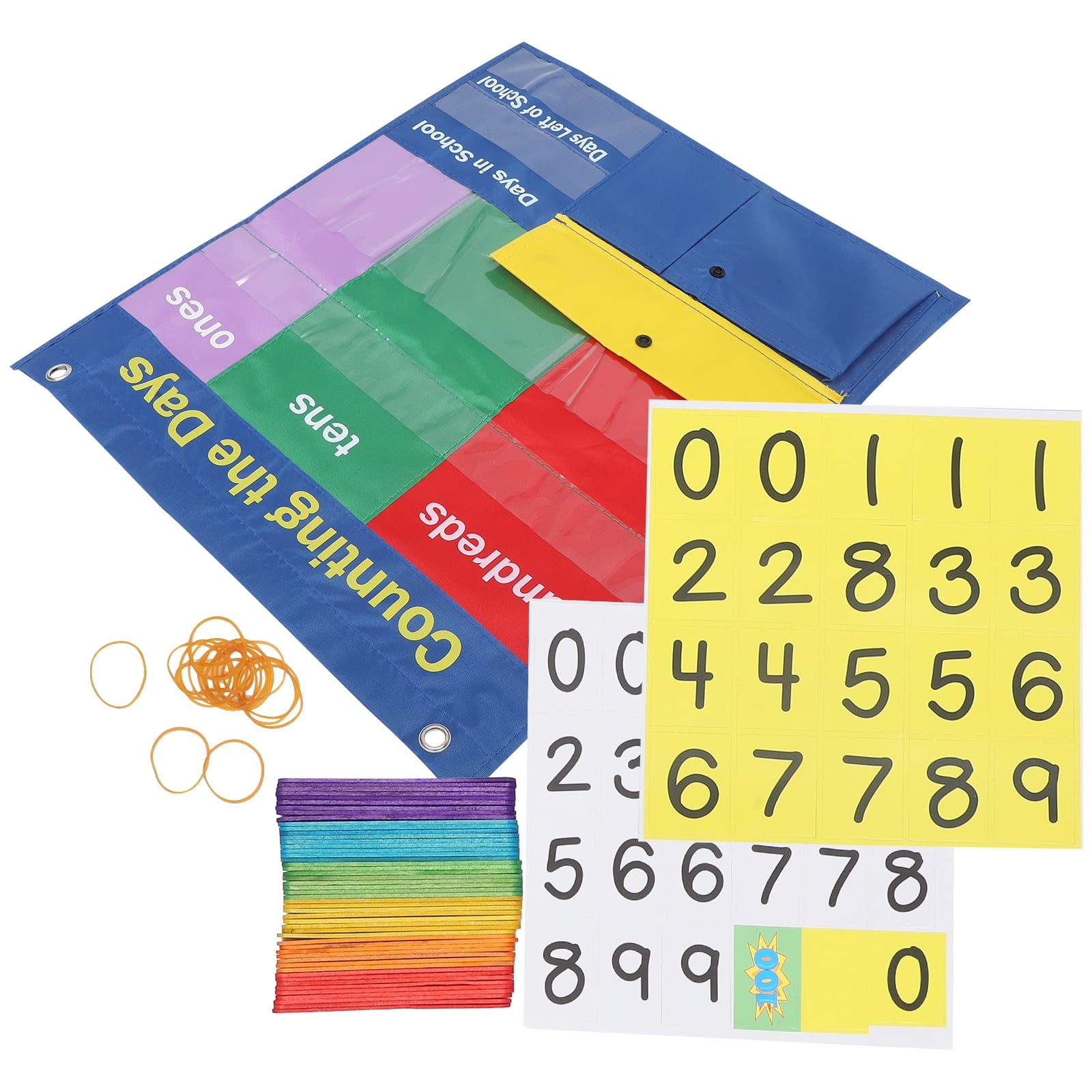 1 Set Wall Mounted Pocket Chart Kindergarten Number Cards Storage ...