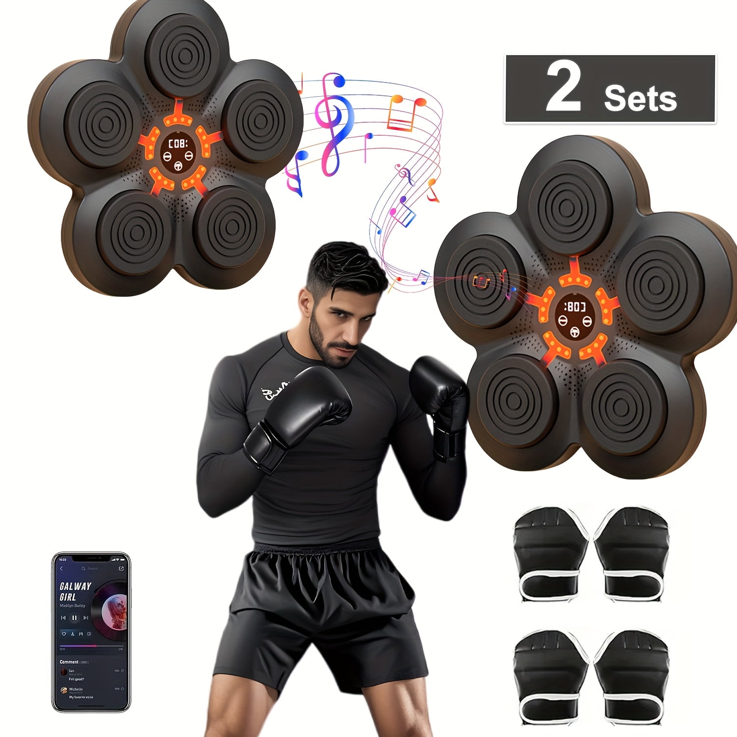 1 Set Wall-mounted Smart Music Punching Board, Smart Music Boxing ...