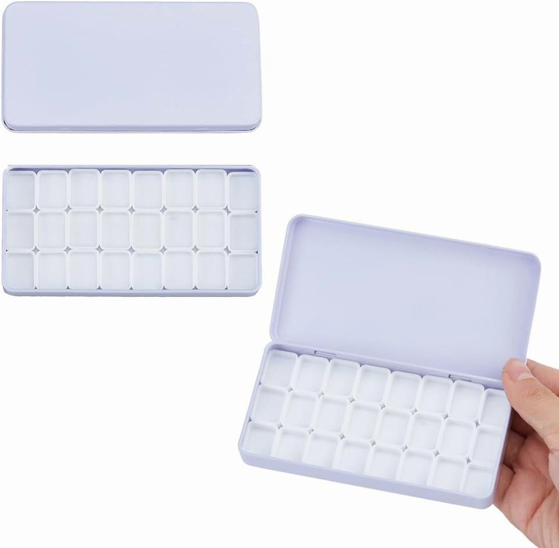 1 Set Watercolor Paints Tins Plastic Iron Box 24 Compartments Painting ...