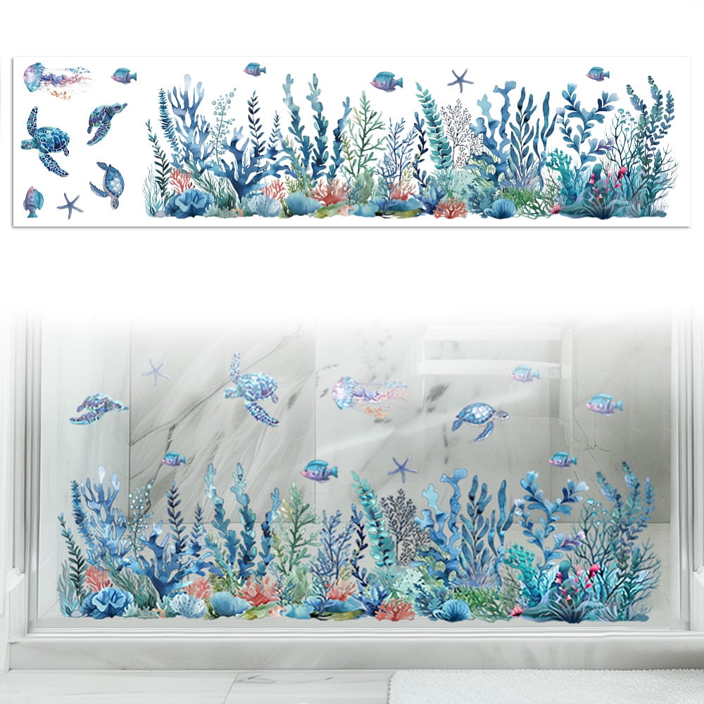 1 Set Waterproof PVC Colored Laser Stained Window Film Static Stickers ...