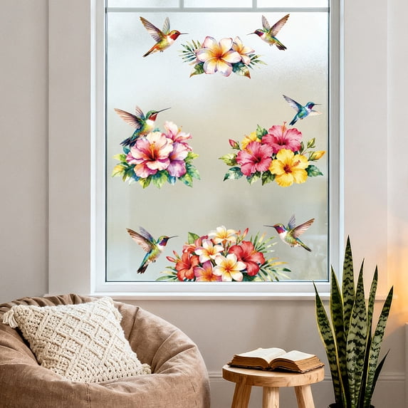 1 Set Waterproof PVC Colored Laser Stained Window Film Static Stickers ...