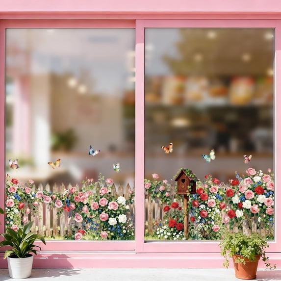 1 Set Waterproof PVC Colored Laser Stained Window Film Static Stickers ...