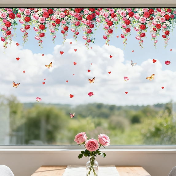 1 Set Waterproof PVC Colored Laser Stained Window Film Static Stickers ...