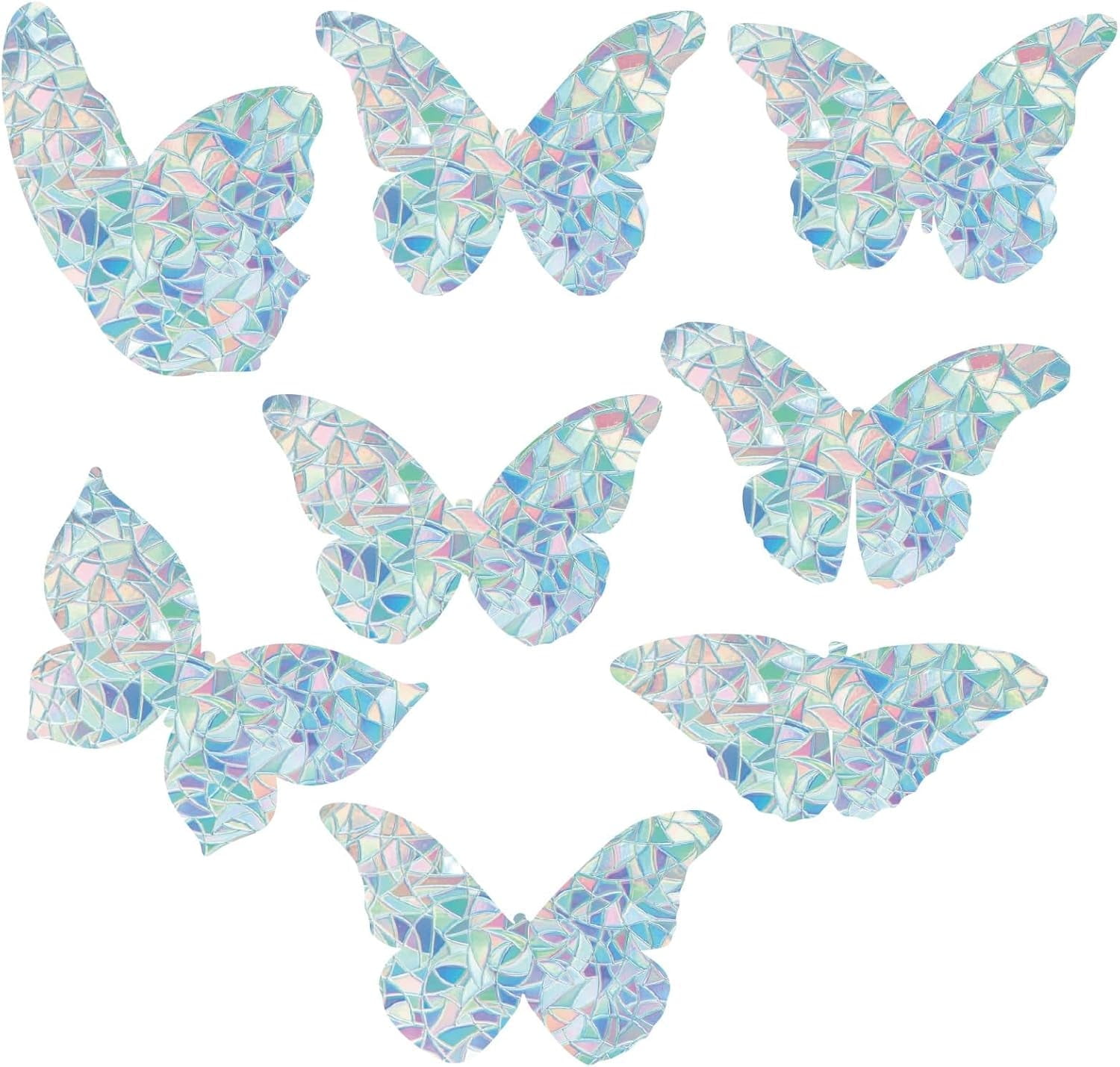 1 Set Waterproof PVC Colored Laser Stained Window Film Static Stickers ...