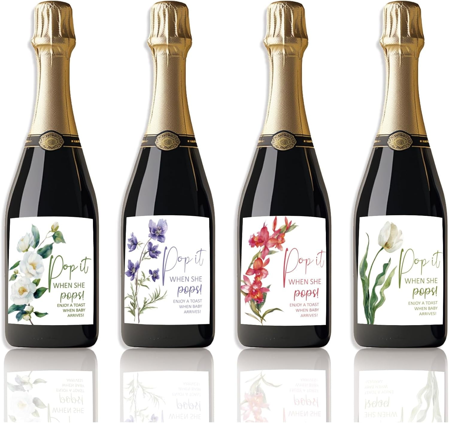1 Set Wine Labels for Bottles 10 Sets of 4 Styles Labels Baby Shower ...