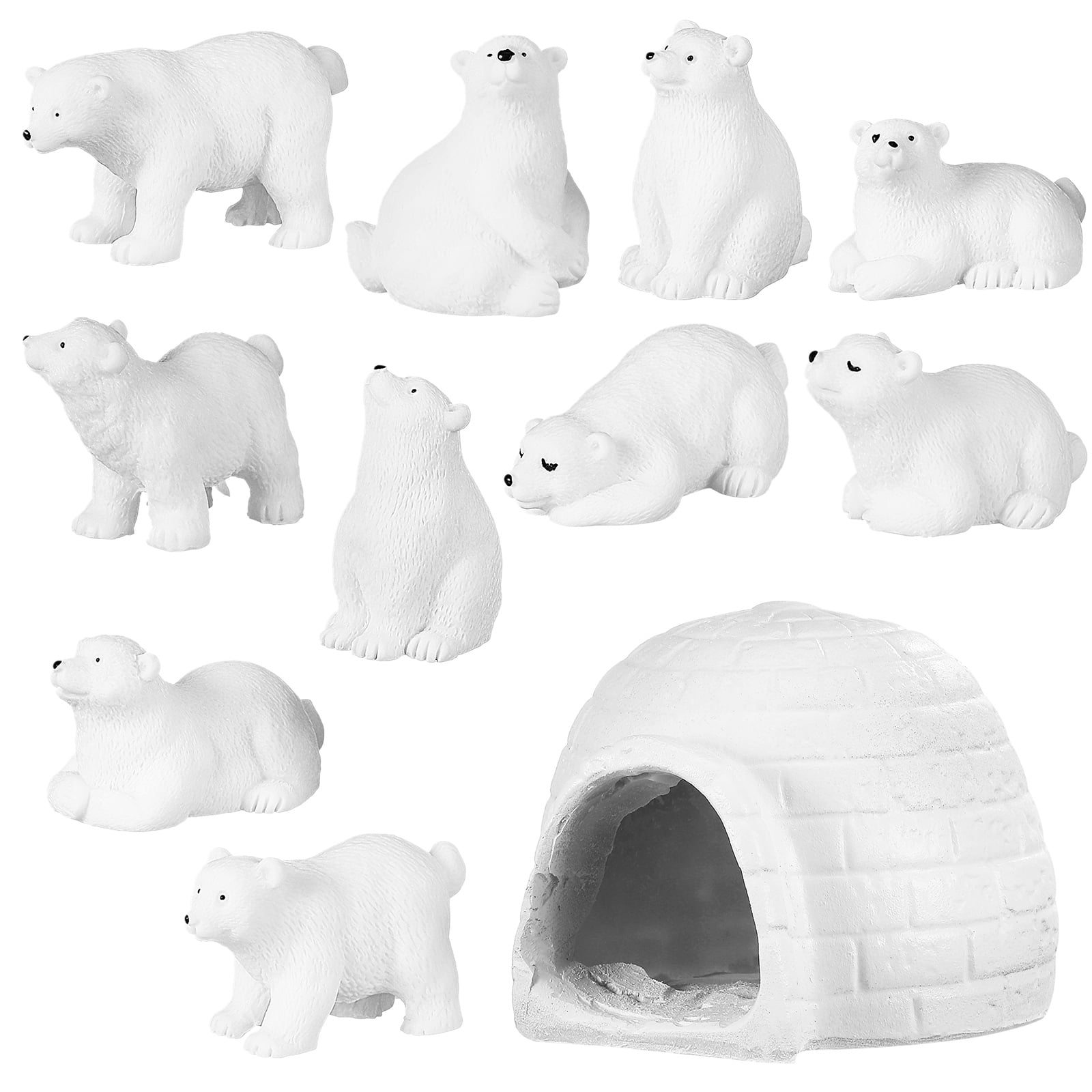 1 Set Winter Animals Arctic Animals Figurines Igloo Decor Polar Bear ...