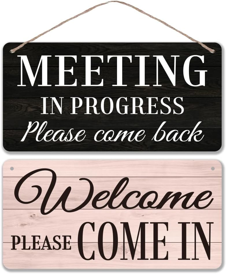 1 Set Wood Come In Come Back Business Sign Welcome Come In & Meeting In ...