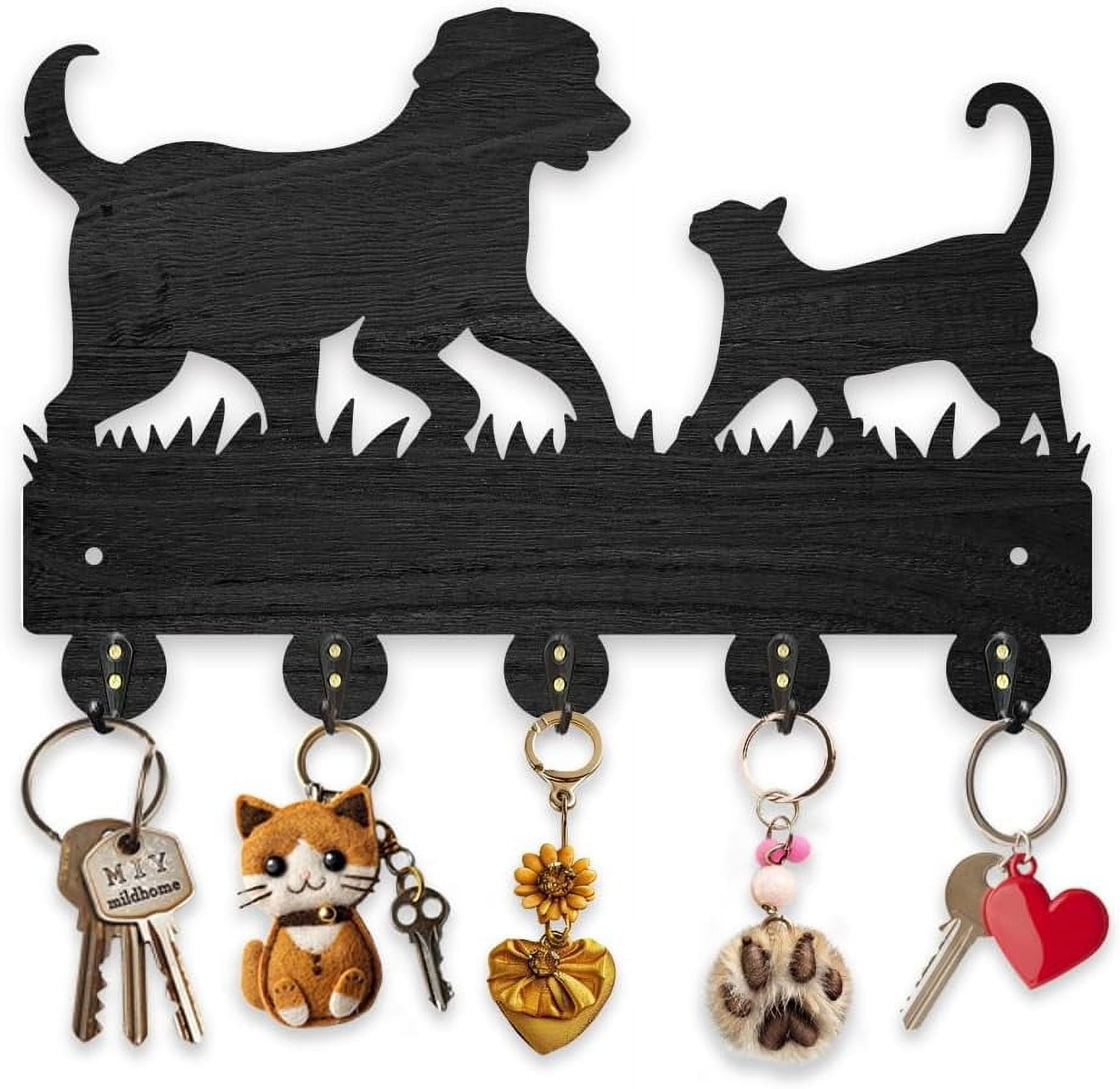 1 Set Wood & Iron Wall Mounted Hangers Decorative Organizer Rack 5 ...