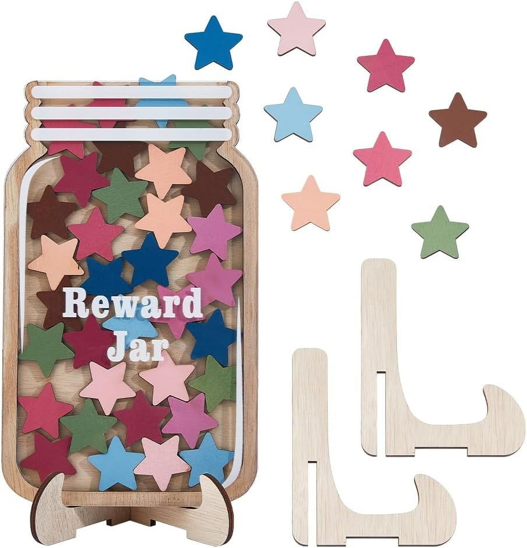 1 Set Wood Reward Jar 9.8x5.9 Inch Star Reward Jar Reward System Tools ...