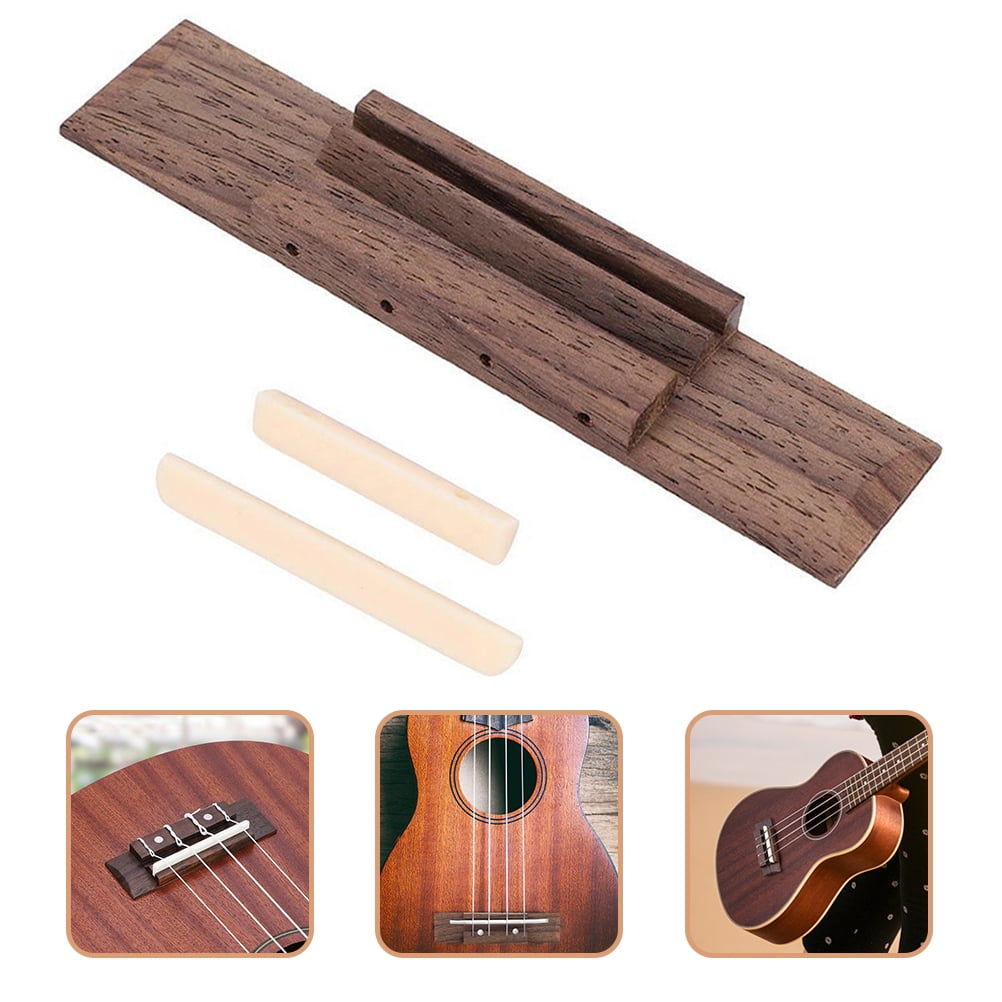 SEWCHICS Ukulele Bridge Saddle Nut Rectangular 1 Set 3.6x0.7in - Walmart.com
