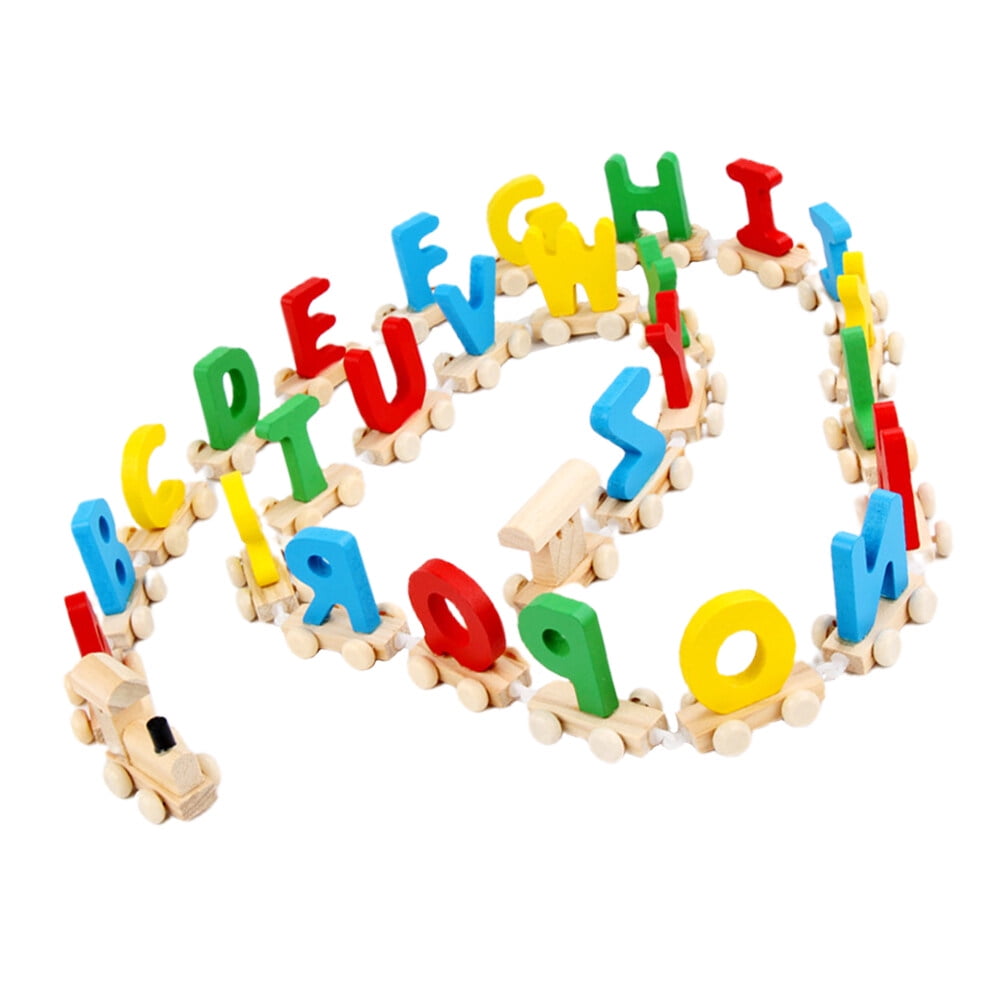 1 Set Wooden Alphabet Train Toys Wood Letters Abc Train Set Wooden ...