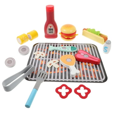Free Shipping! Cook 'N Grill Wood Toy BBQ Set - Includes Pretend Play ...