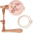 1 Set Wooden Embroidery Stand 360 Degree Rotation Embroidery Hoop ...