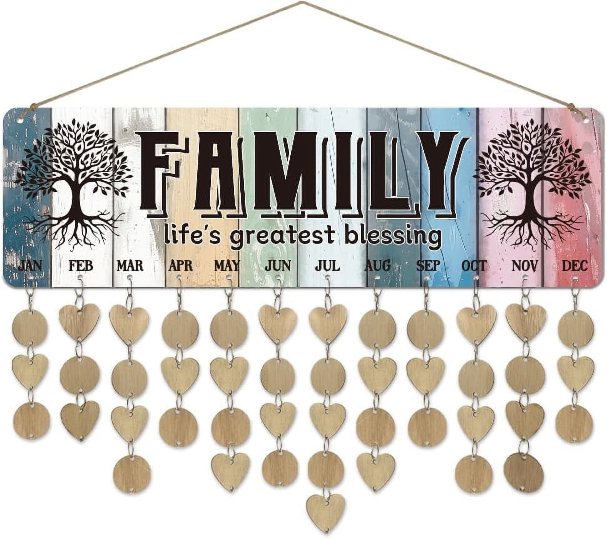 1 Set Wooden Family Birthday Reminder Calendar Board Life's Greatest ...