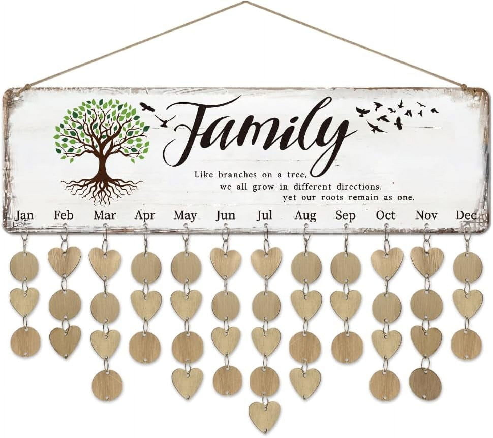 1 Set Wooden Family Birthday Reminder Calendar BoardBirthday Family ...