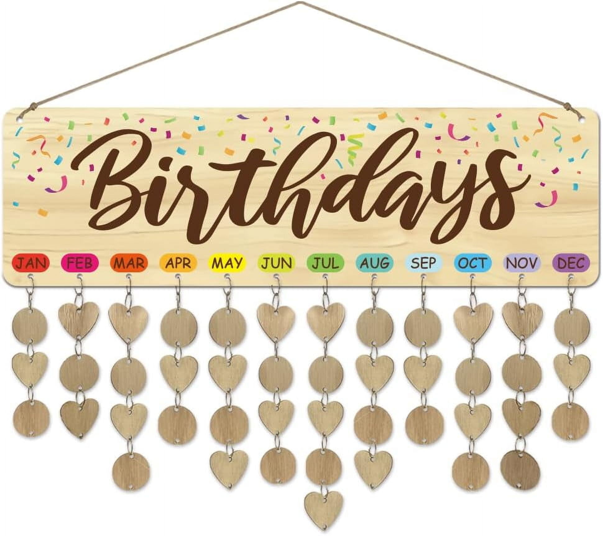 1 Set Wooden Family Birthday Reminder Calendar BoardBirthday Gift Board ...