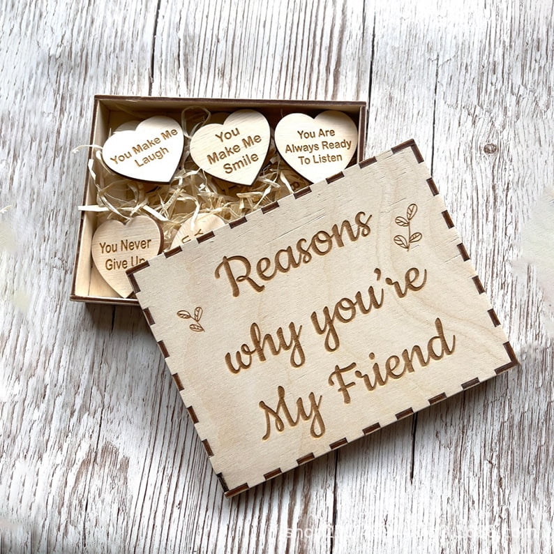 1 Set Wooden Friendship Gift Box Friendship Appreciation Gift Box ...