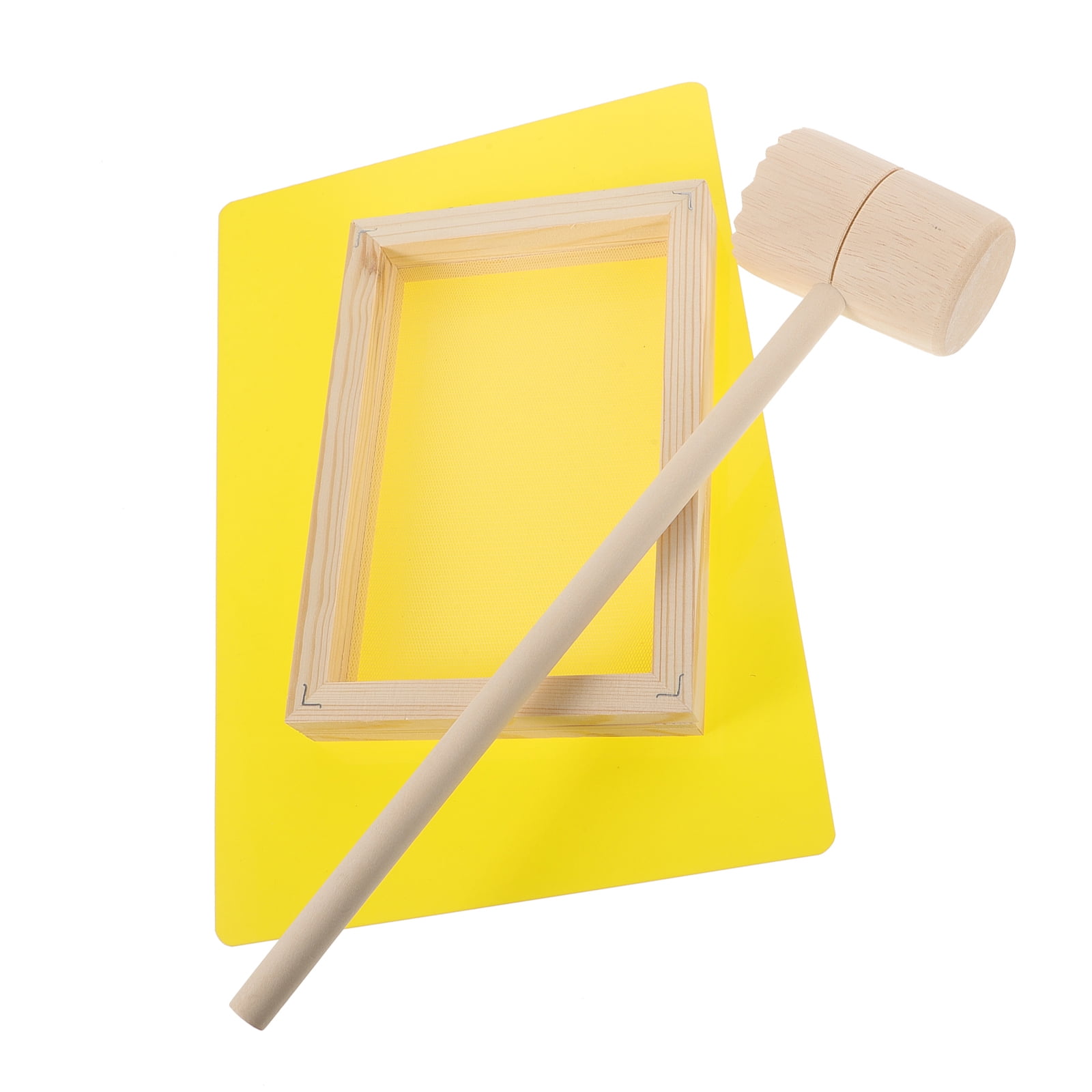 1 Set Wooden Paper Making Frame Paper Making Mold with Hammer Base ...