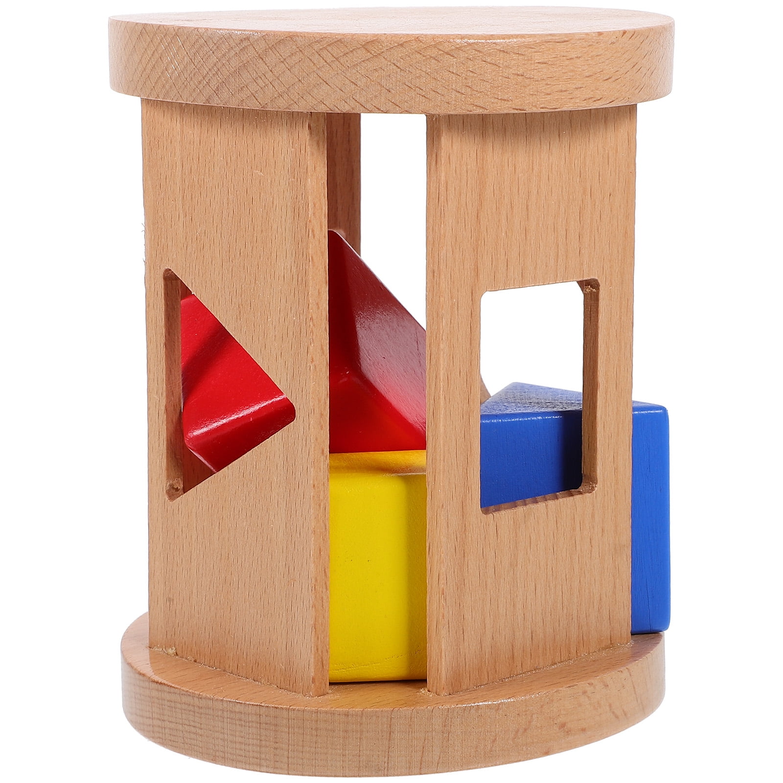 1 Set Wooden Rolling Shape Sorter Cube Shape Sorting Box Kids Fine ...