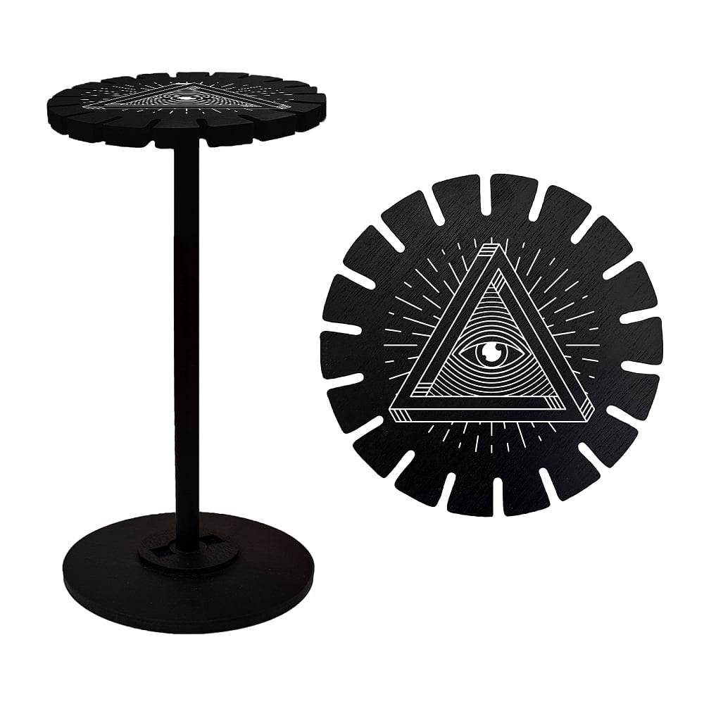 1 Set Wooden Wheel Wooden Display Shelf Black Holder Stand Rustic ...