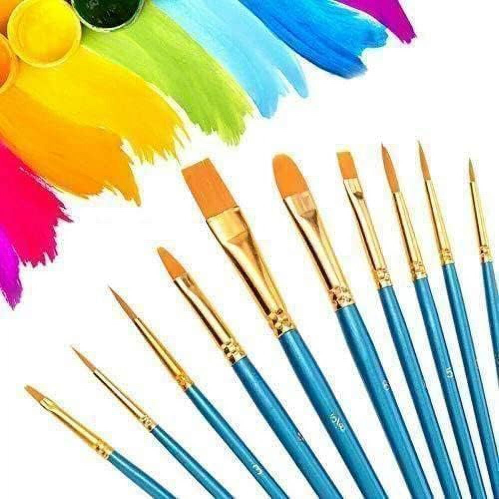 1 Set of 10 Light Brushes Watercolor Brush Artist Blue Painting for ...