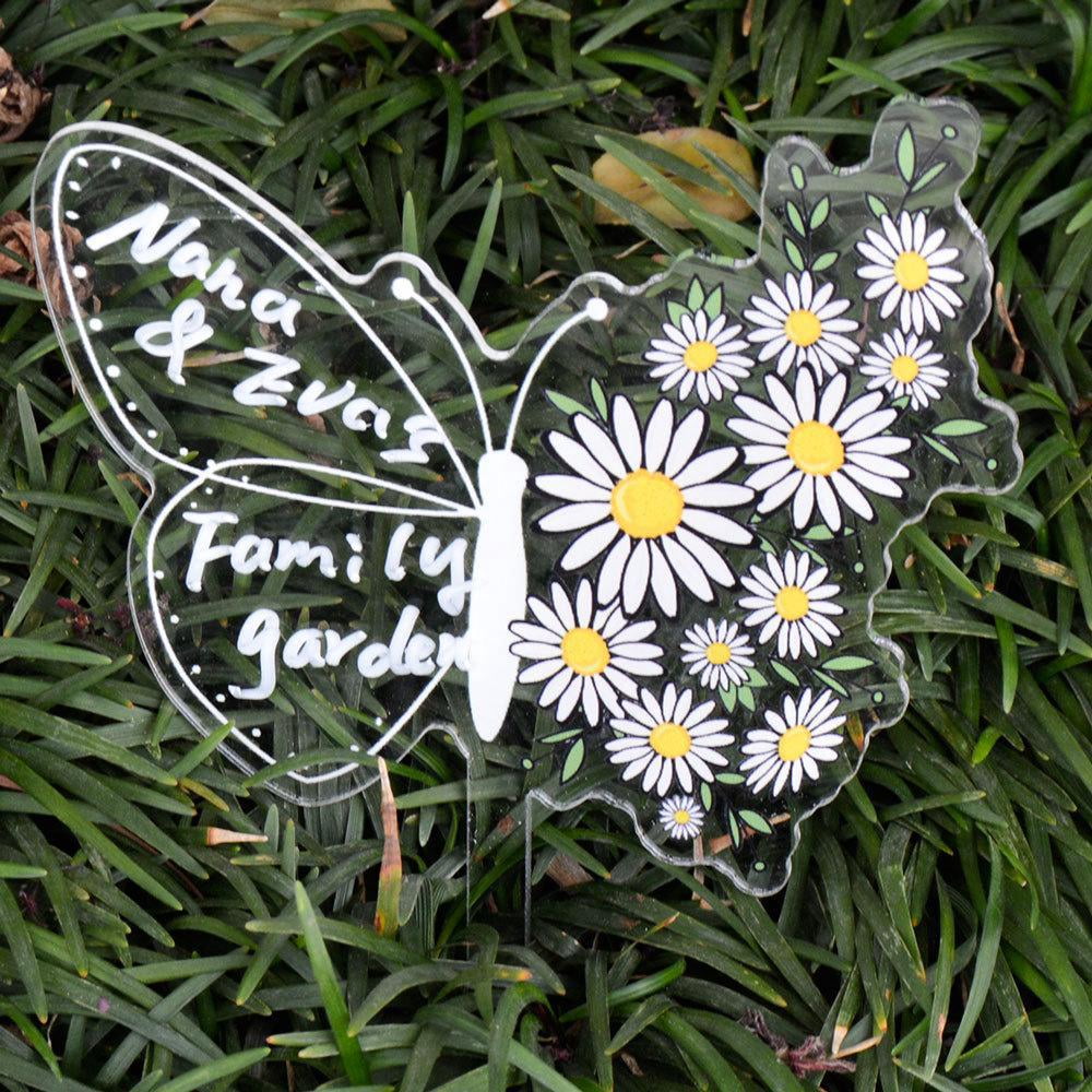 1 Set of 12 Planter Tags - Flower Butterfly, Plastic Tags, Miniature ...