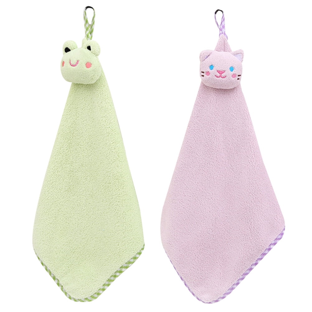 1 Set of 2Pcs Microfiber Towel Kitchen Hanging Dishcloth Small Hand ...