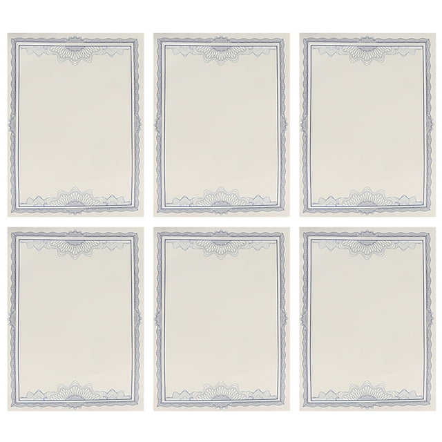 1 Set of 6Pcs Blank A4 Certificate Paper 12K Border Inner Sheets Paper Cores - Walmart.com