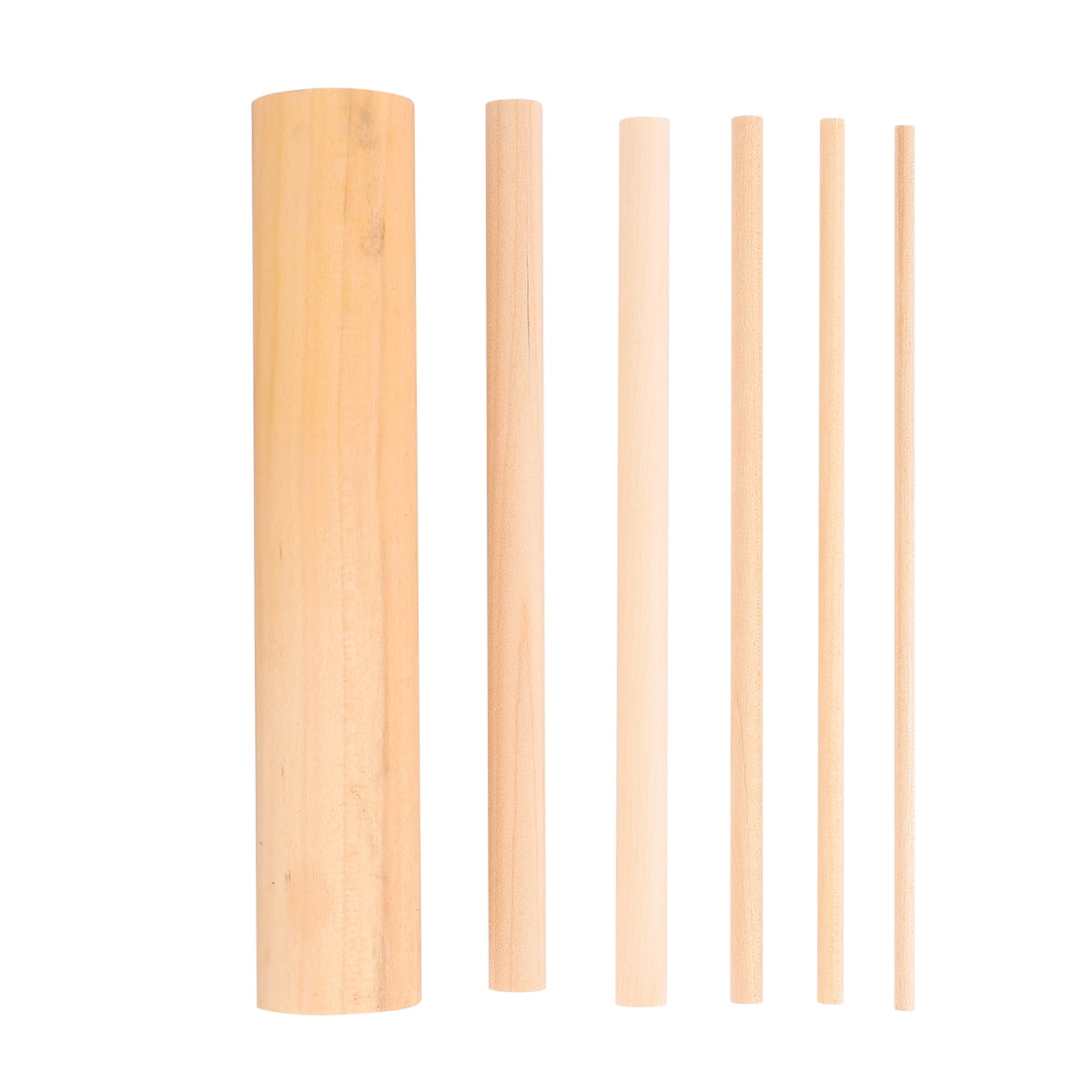 1 Set of 6Pcs DIY Blank Wooden Bar Wood Sticks Wood Dowel Rod Wooden ...