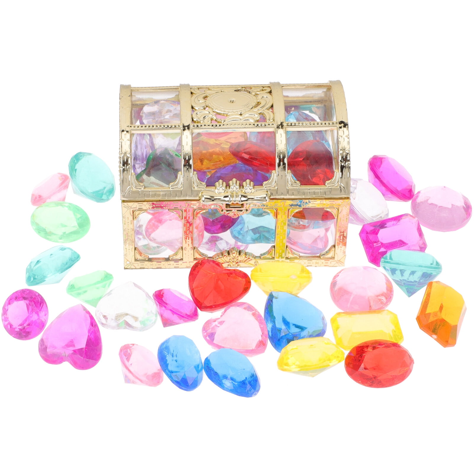 1 Set of Acrylic Gemstones Toys Fake Crystal Colorful Treasure Gems ...