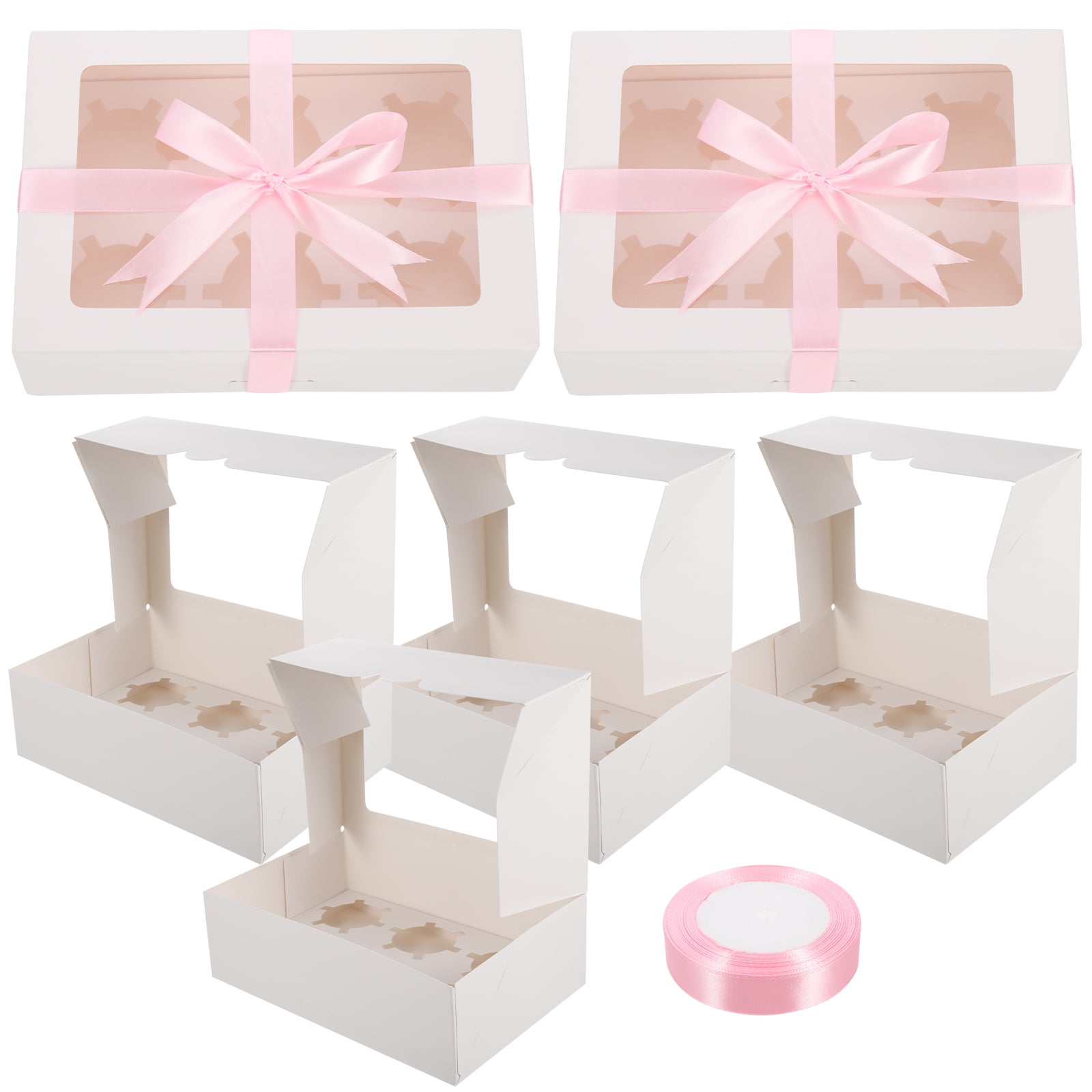 1 Set of Bakery Wrapping Box Window Cupcake Box Muffin Cake Boxes Egg ...