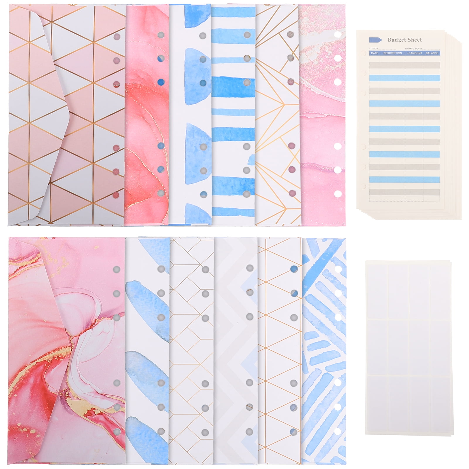 1 Set of Binder Cash Envelopes Loose-leaf Budget Envelopes Decorative ...