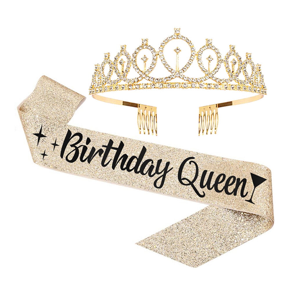 1 Set of Birthday Crown Creative Birthday Queen Sash Birthday Party ...