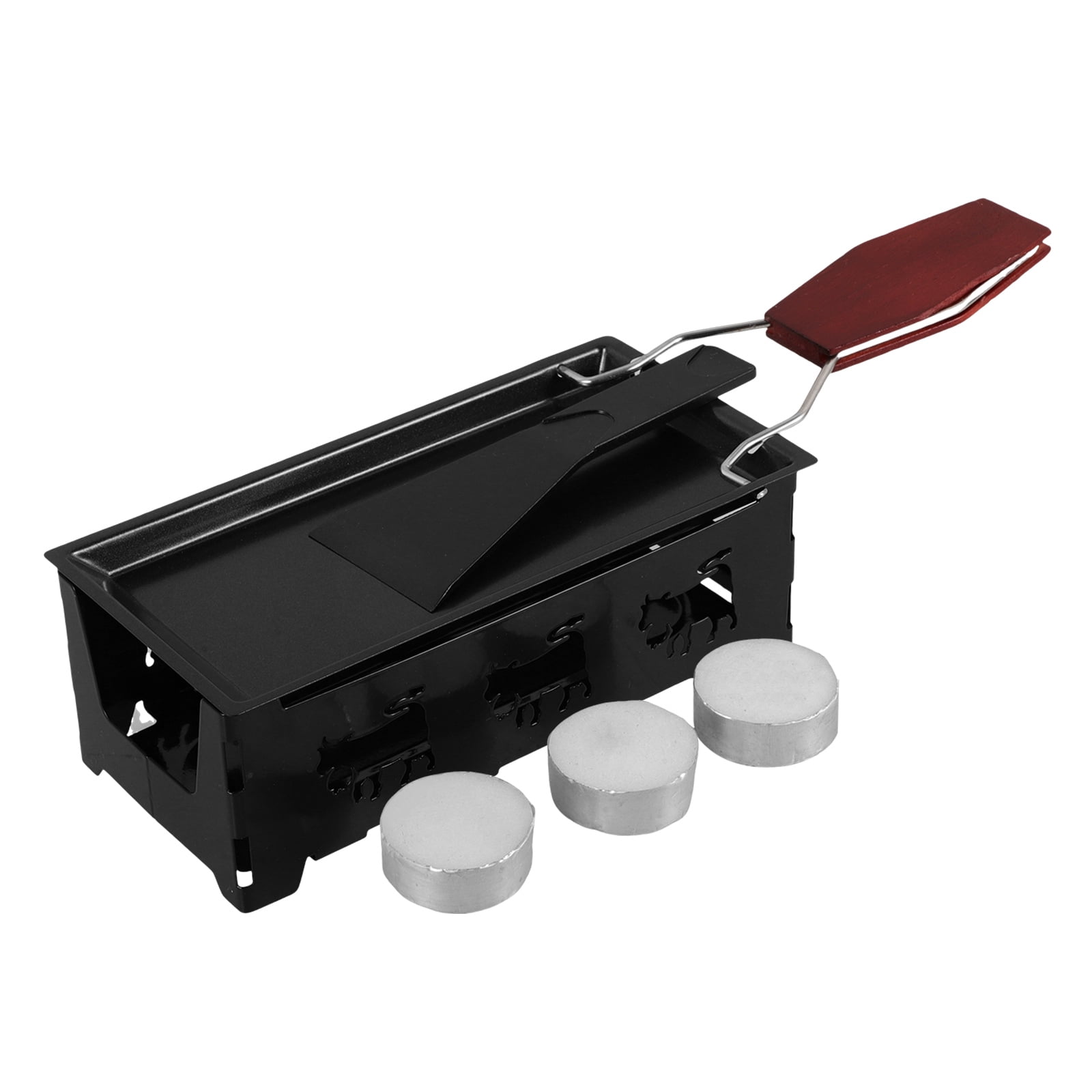 LIFKOME Grill with Wooden Handle and Candle for Melting Cheese Perfect ...