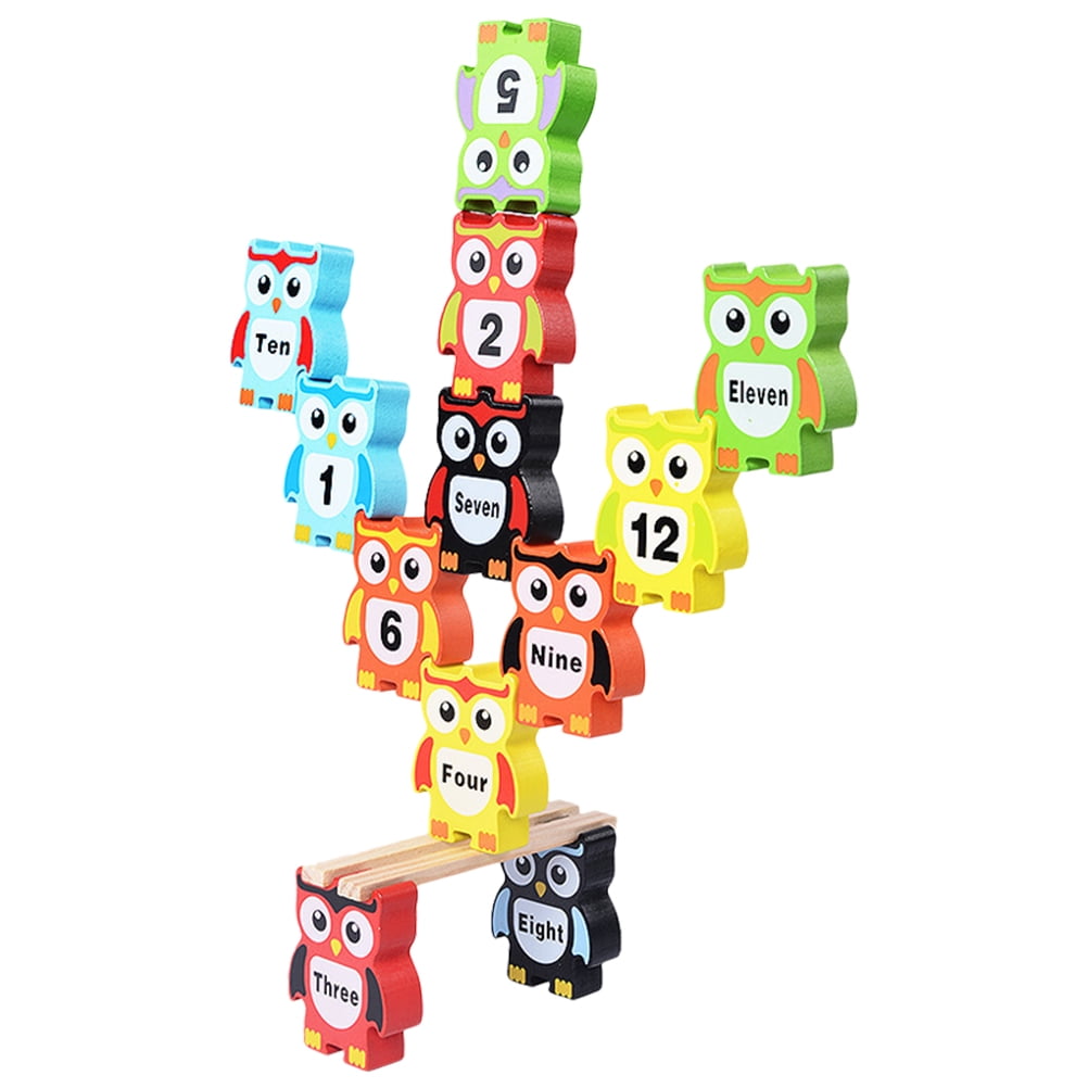 1 Set of Children Owl-shaped Building Blocks Number Stackable Toys ...
