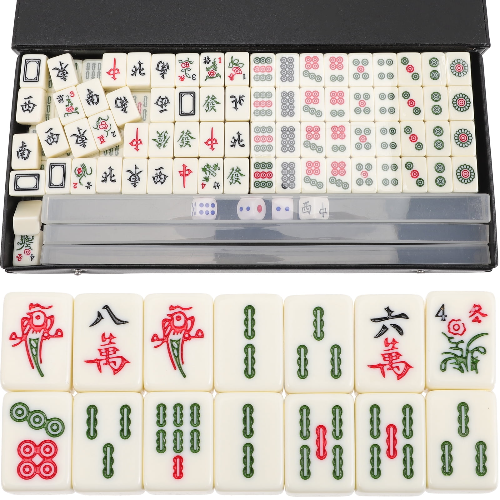 1 Set of Chinese Mahjong Set Mini Mahjong Kit Travel Mahjong Set Table ...